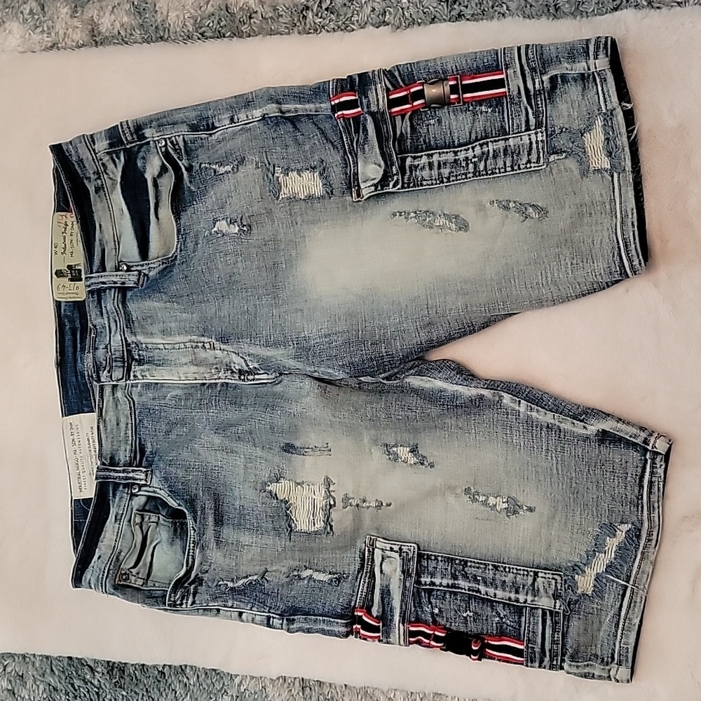 Men's Industrial Indigo Denium Cargo Shorts - Gem